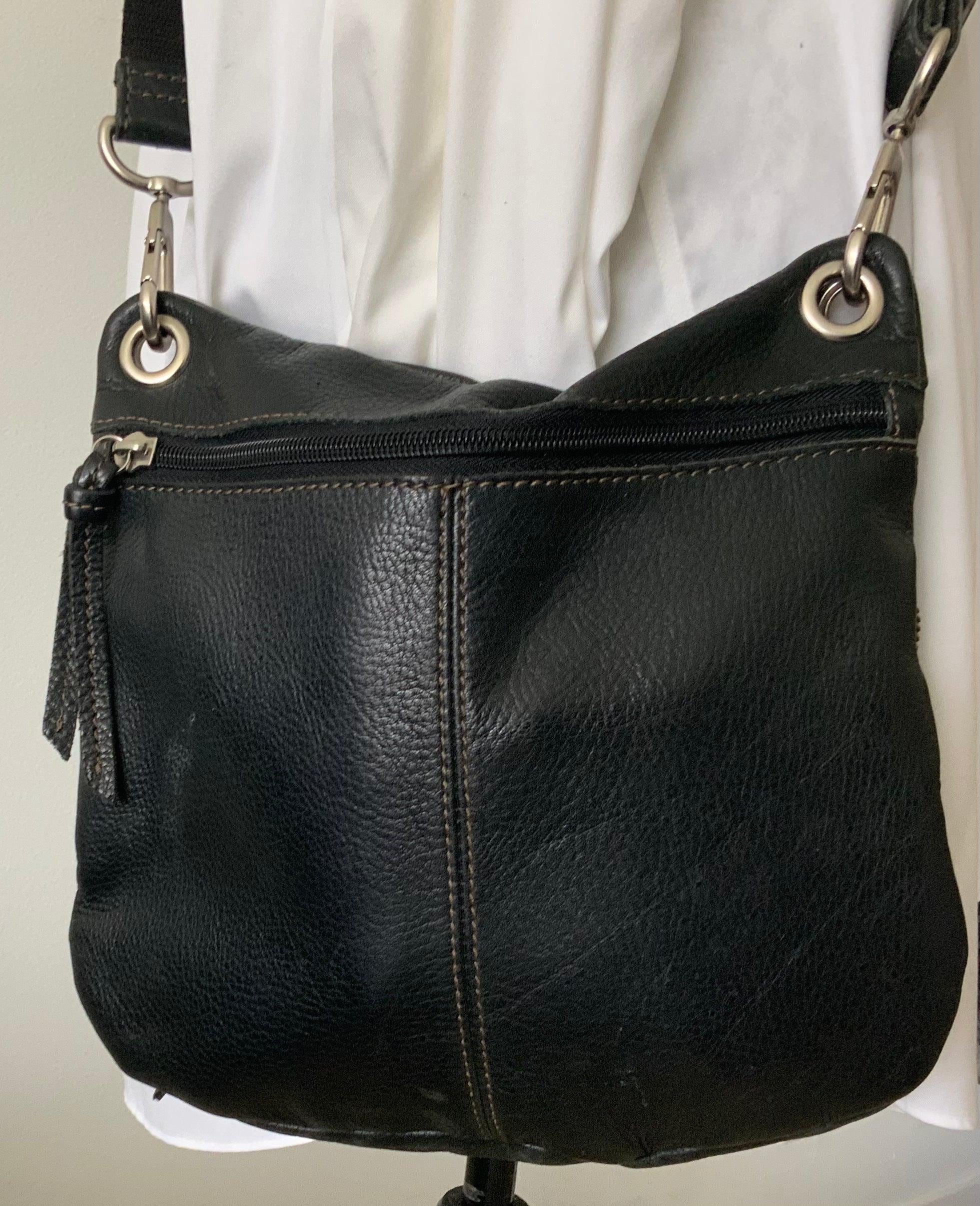 Fossil Black Leather Crossbody Purse Handbag - Etsy