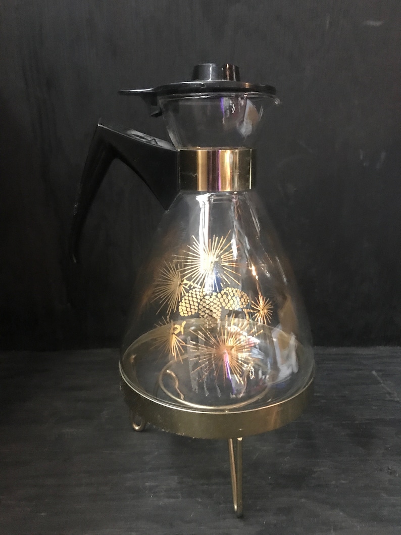 Vintage Pyrex Glass Coffee Carafe With Warming Stand - Etsy