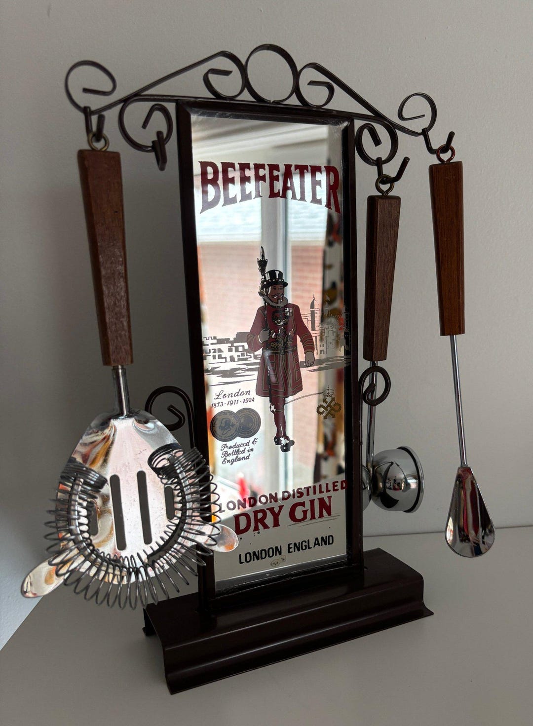 Vintage Beefeater Gin Mirrored Bar Utensil Holder - Etsy