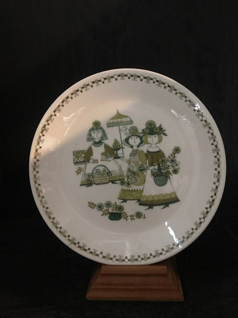 Vintage Figgjo Norway Flint Turi Design Market Pattern Side Plates - Etsy