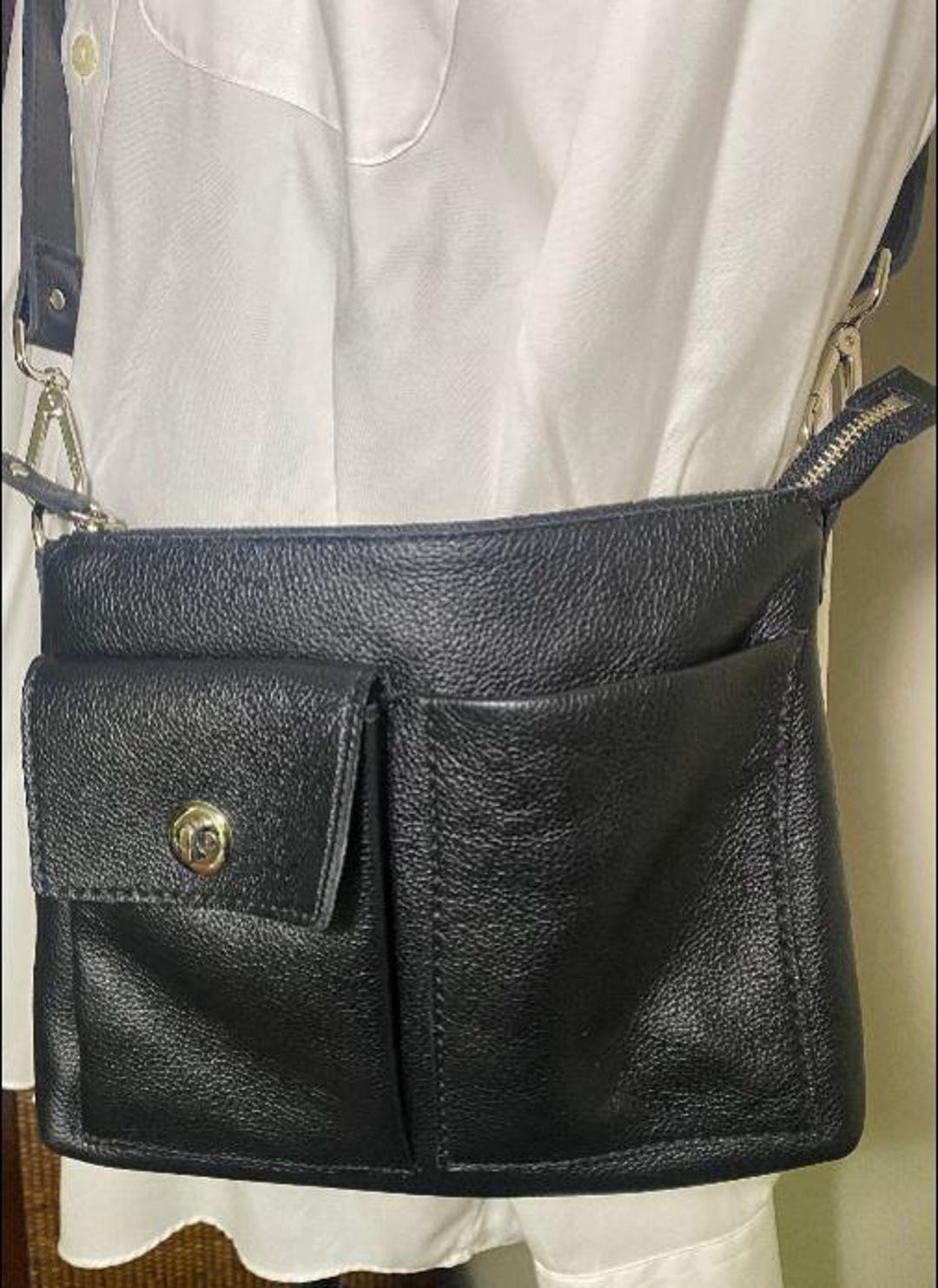 Roots Villager Black Leather Crossbody Purse - Etsy