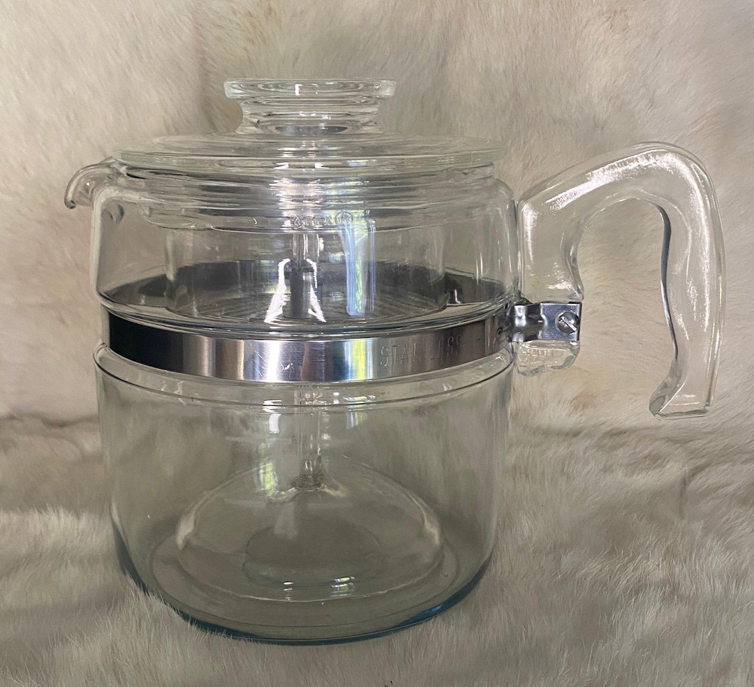 Vintage Pyrex Flameware 7756 6 Cup Glass Coffee Pot - Etsy