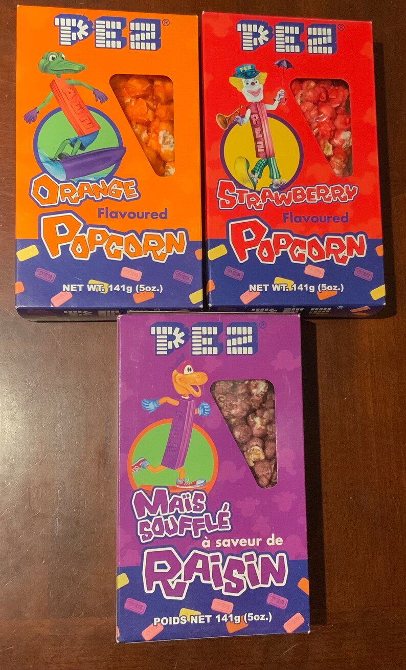 Vintage Pez Flavoured Popcorn Lot of 3 - Etsy