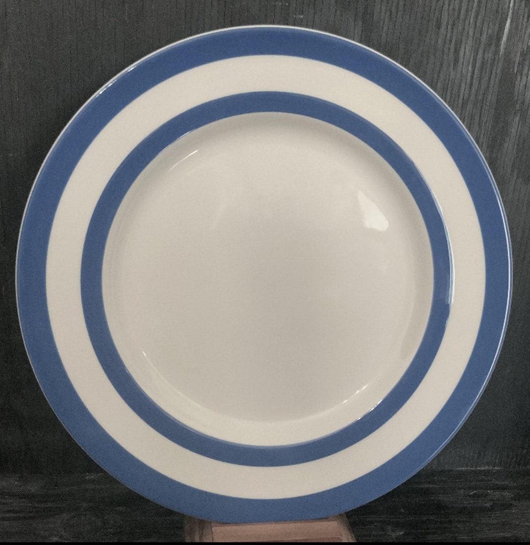 Cloverleaf Vintage Blue Striped Dinner Plate - Etsy