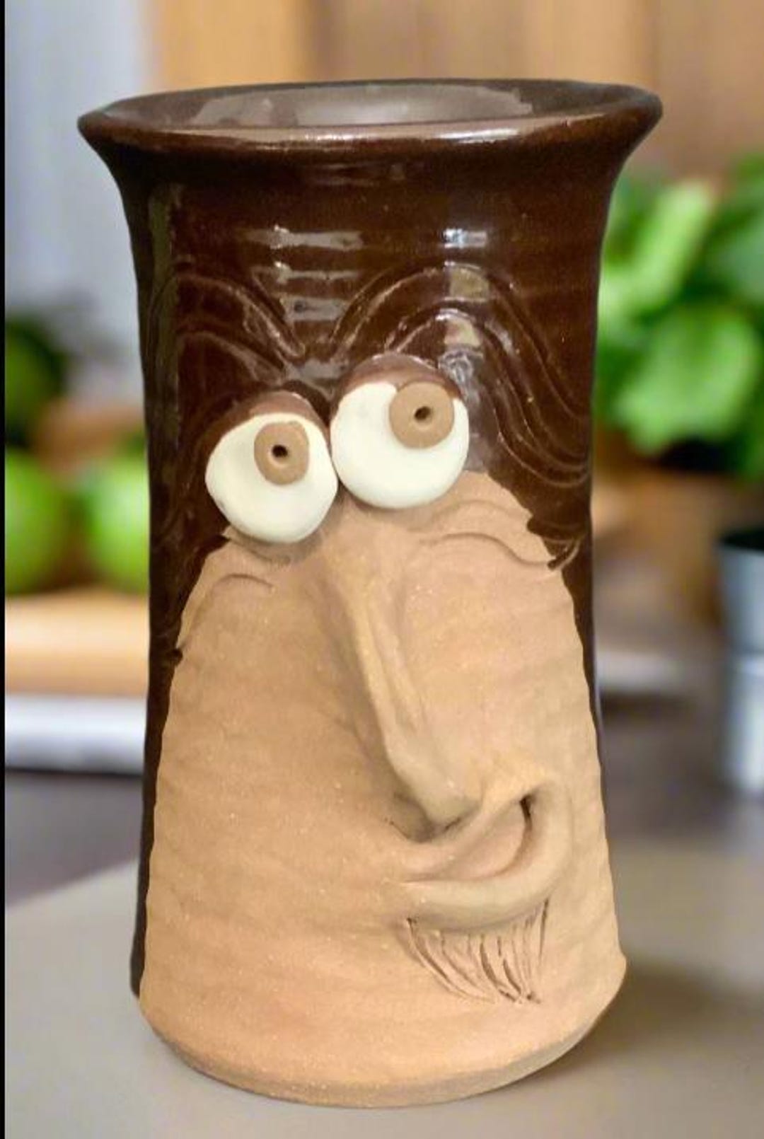 Vintage Stoneware Pottery Funny Ugly Face Mug - Etsy