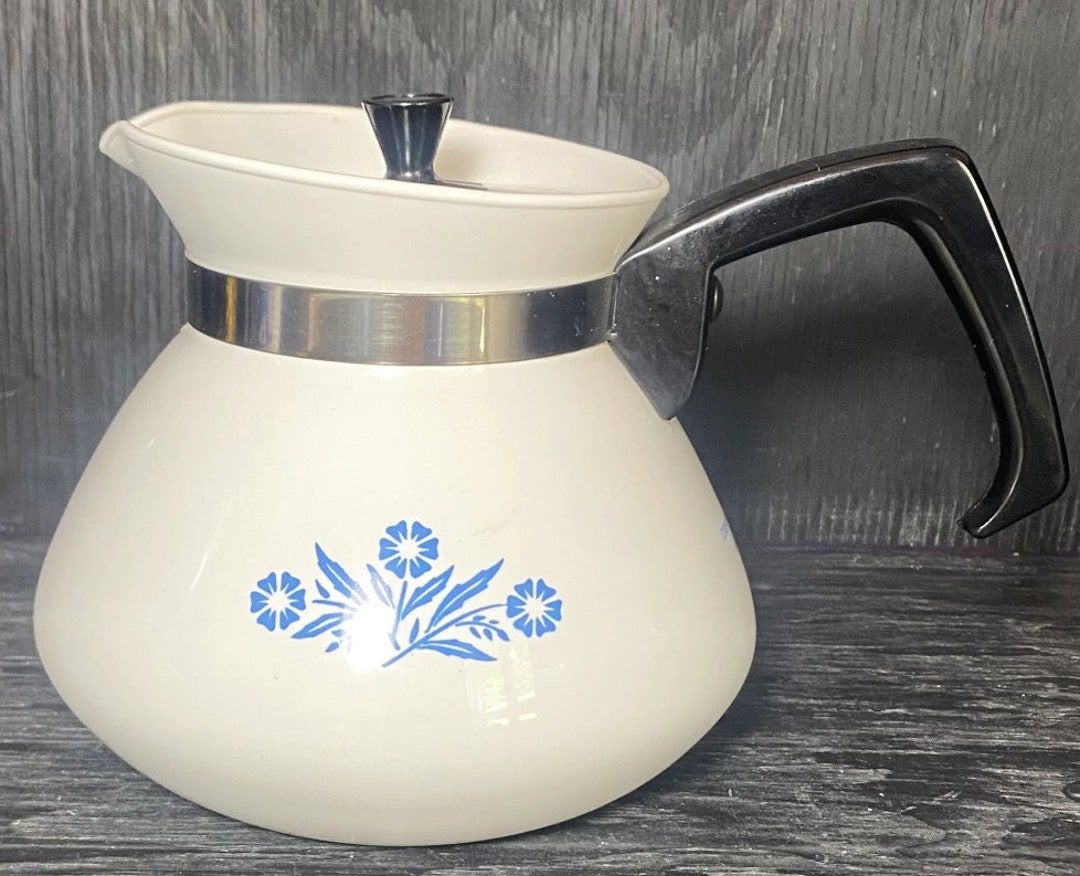 Vintage Corning Ware Blue Cornflower Coffee Pot - Etsy