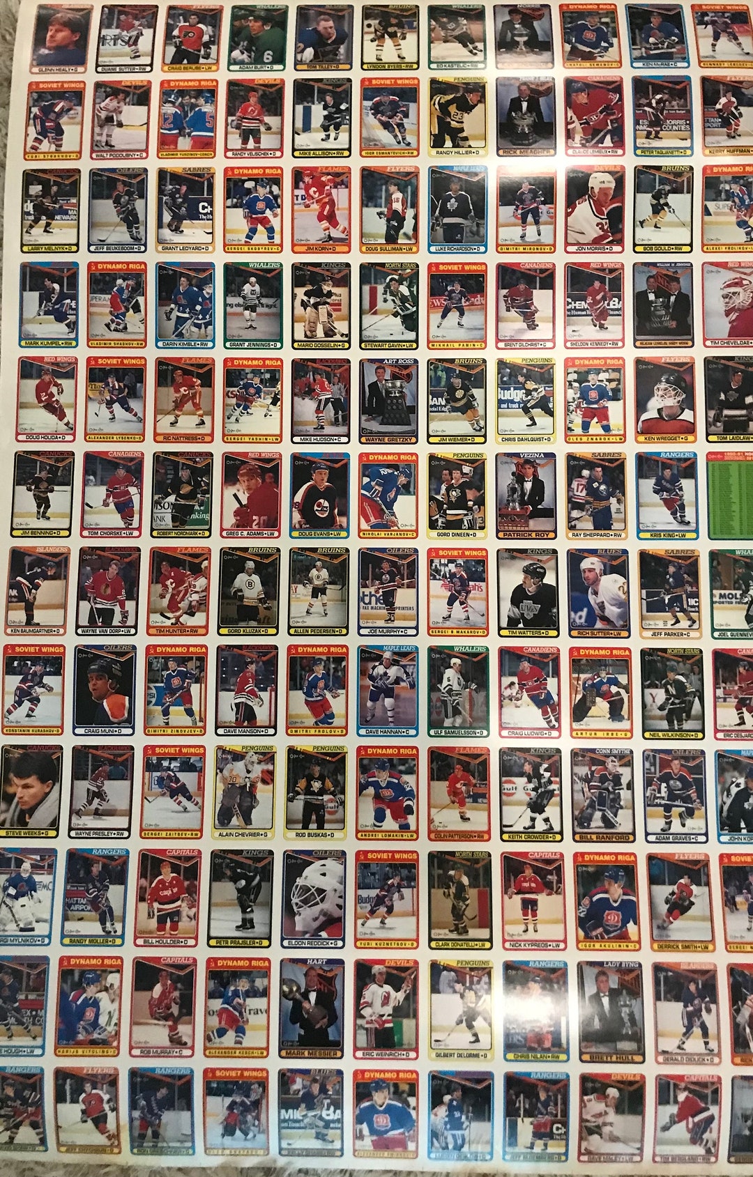 1990-91 O-pee-chee Uncut Hockey Card Sheet - Etsy