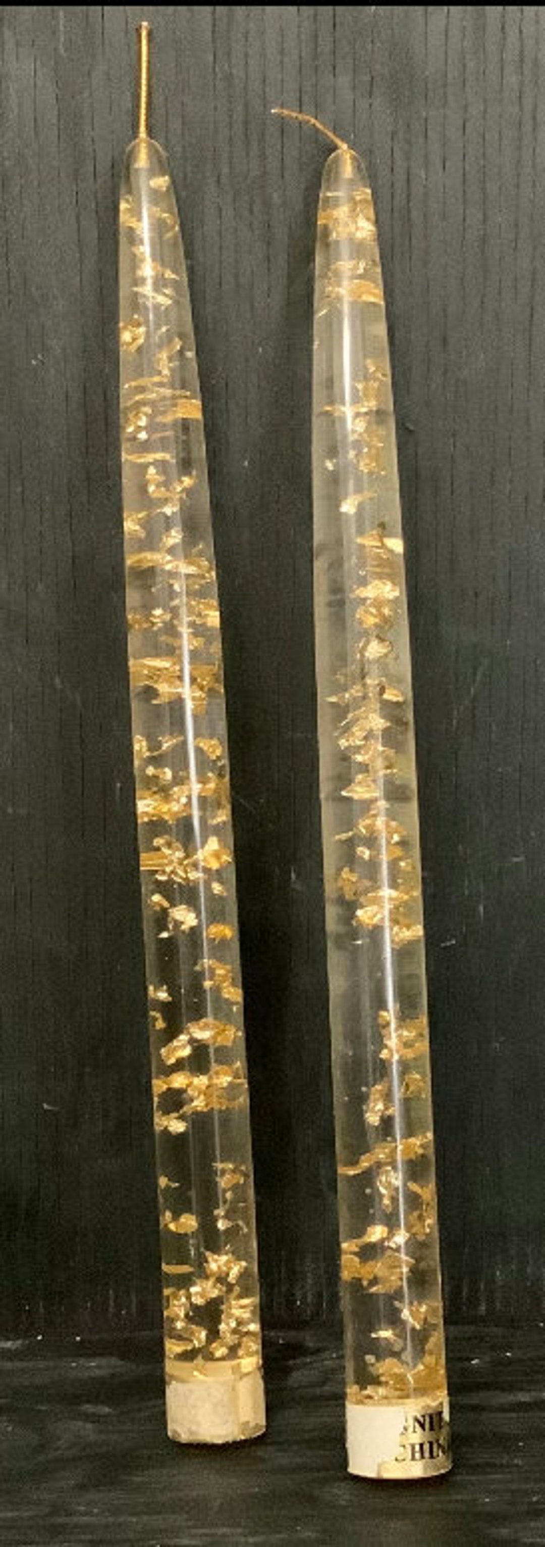 Vintage Clear and Gold Lucite Candles - Etsy