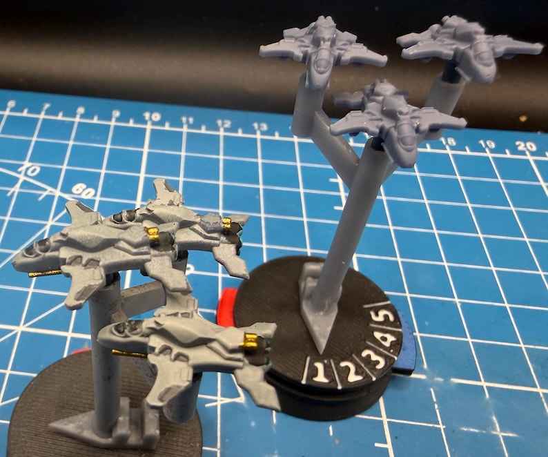 UNSC F41 Broadsword Fighter Squadron(6): Halo Armada Miniatures (22mm ...
