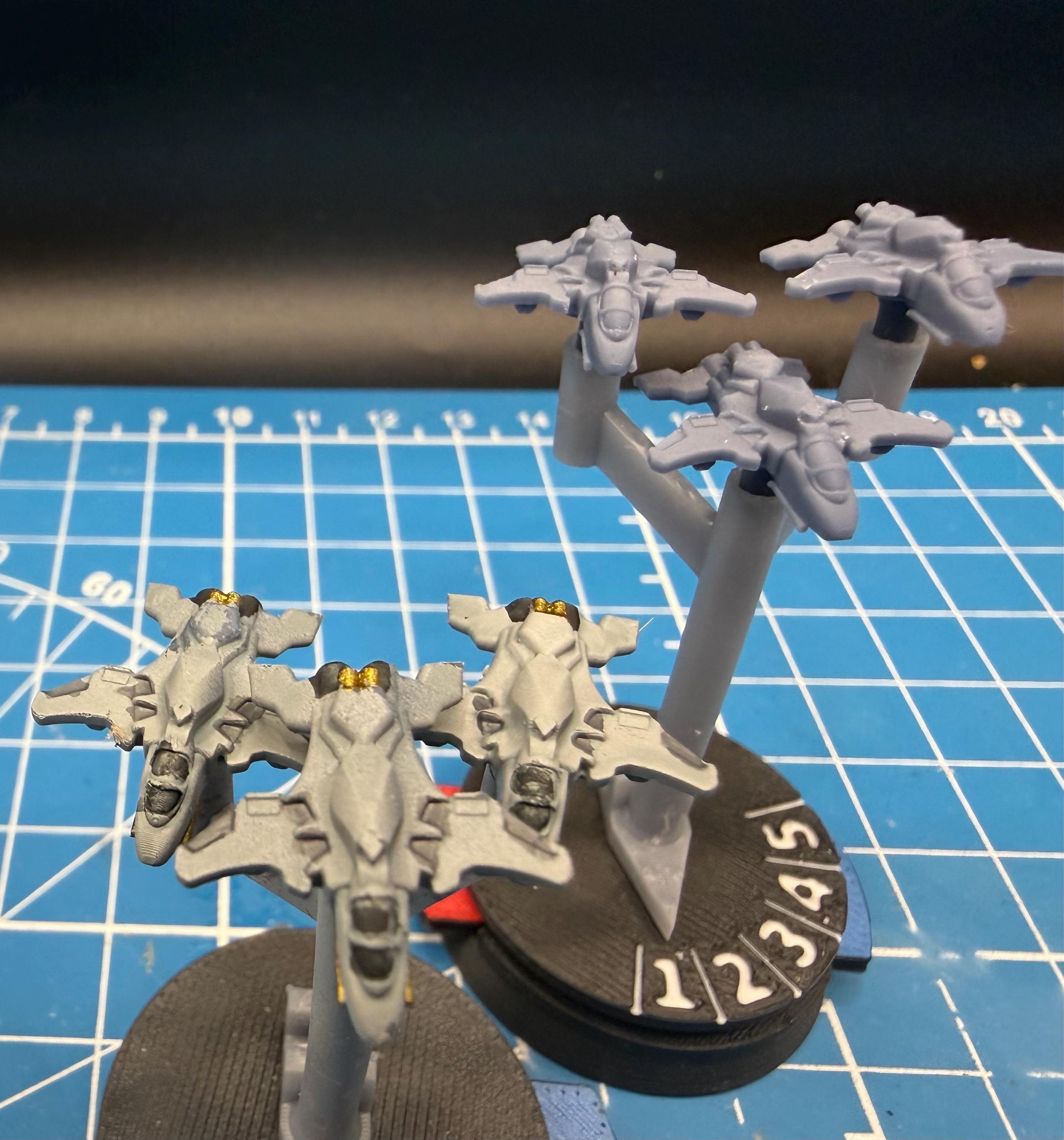 UNSC F41 Broadsword Fighter Squadron(6): Halo Armada Miniatures (22mm ...