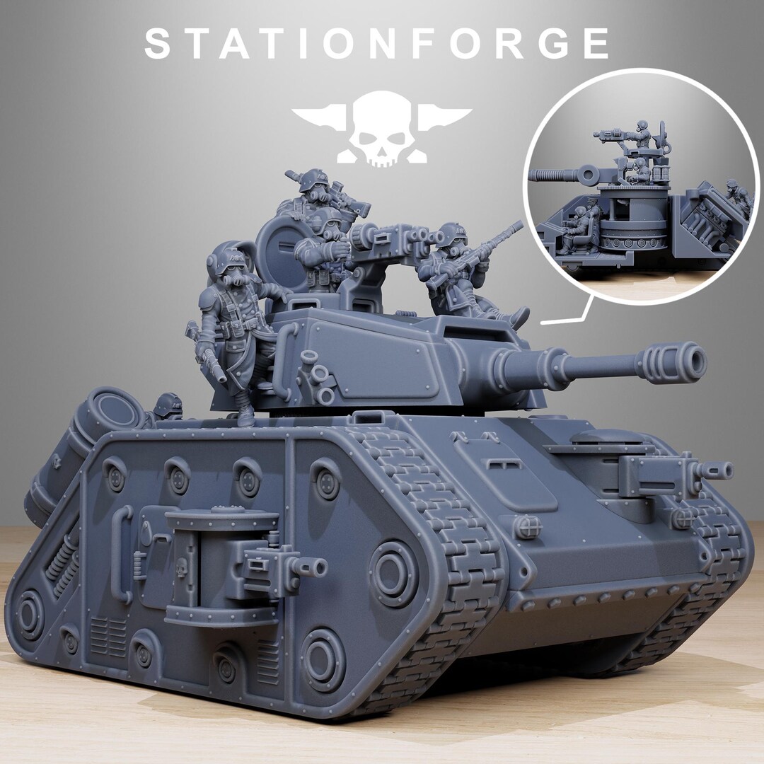 Grimguard Battle Tank 2.0 With Tank Crew 32mm Scale for Grimdark Future ...