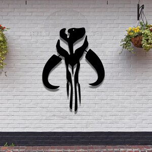 Mandalorian Crest Metal Art, Star Wars Décor, Wall Hangings, Gift for ...