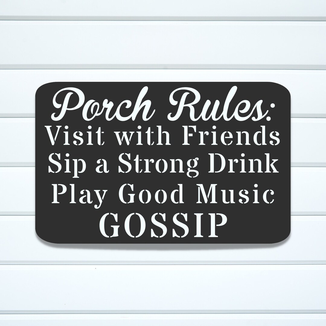 Metal Porch Sign, Porch Rules Sign, Wall Hangings, Porch Décor, Patio ...