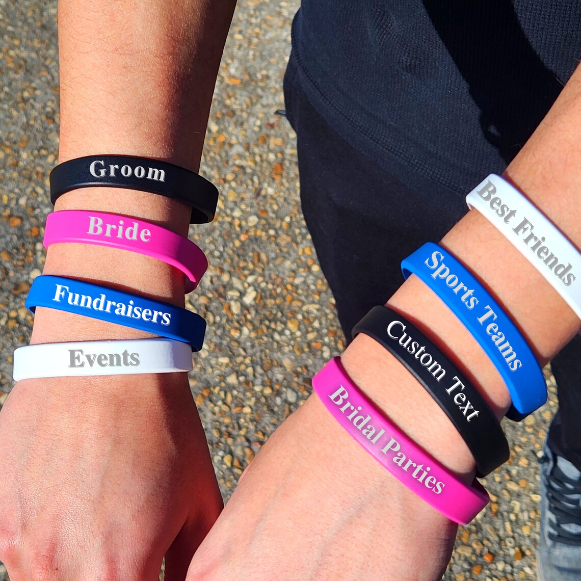 Custom Classic Silicone Wristbands Buy in Bulk Your Text - Etsy