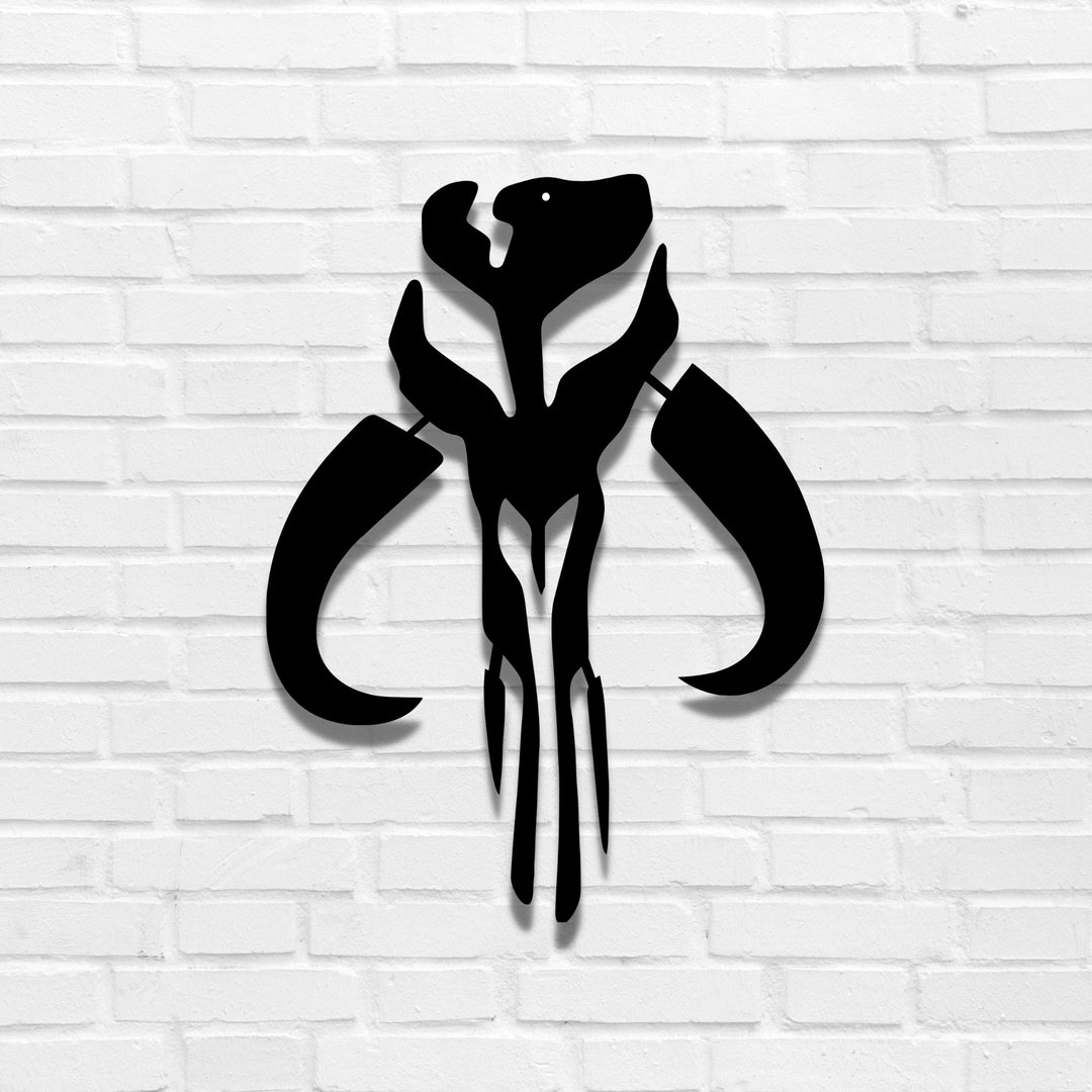 Mandalorian Crest Metal Art, Star Wars Décor, Wall Hangings, Gift for ...