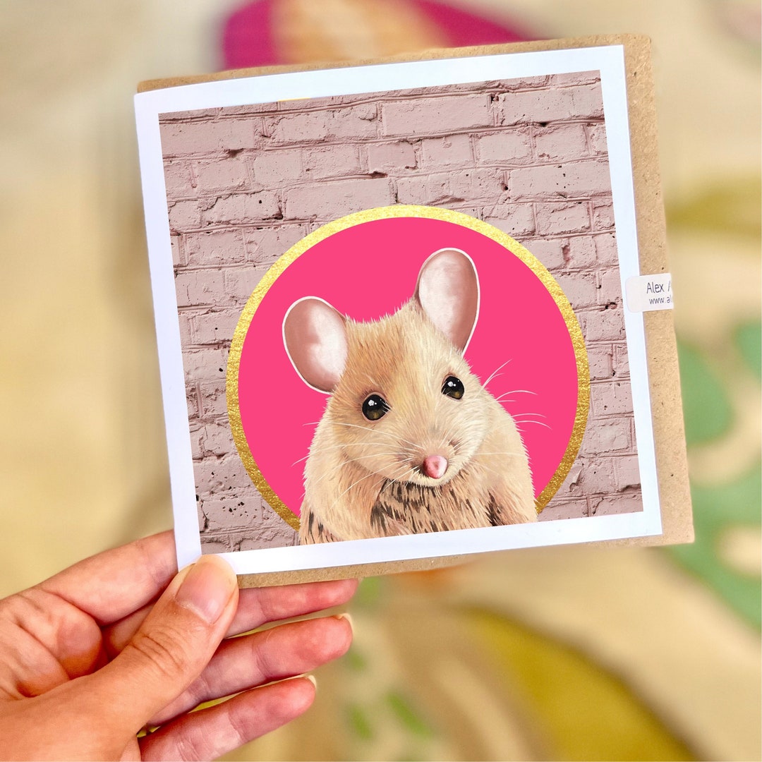 Niamh, Mouse Card, Pink Card, Blank Card, Unique Card, Birthday Card ...