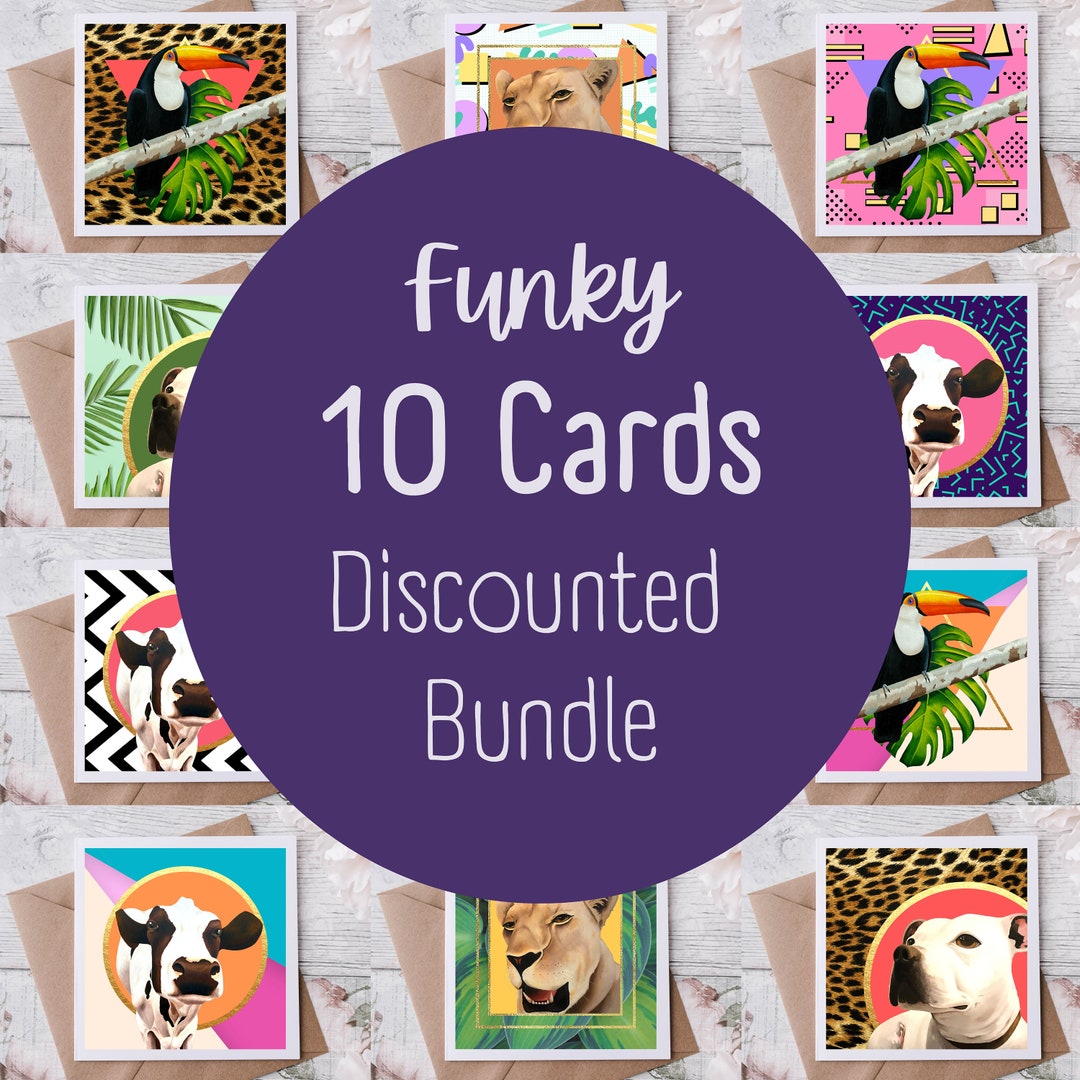 10 Animal Greeting Card Bundle. Greeting Card Set, Greeting Card Pack ...
