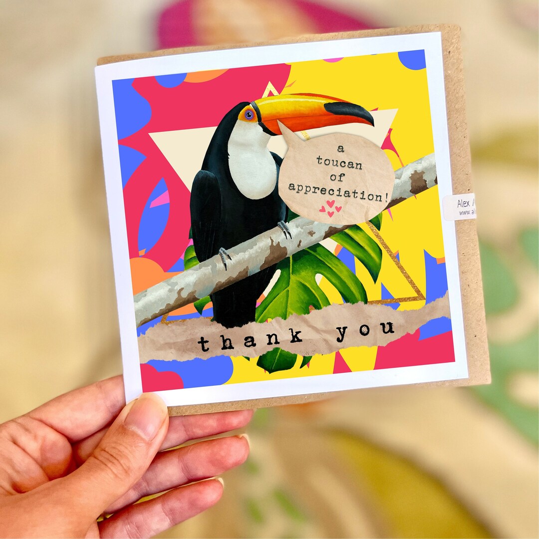 Toucan Card Thank You Card Funny Thanks Card Token of - Etsy