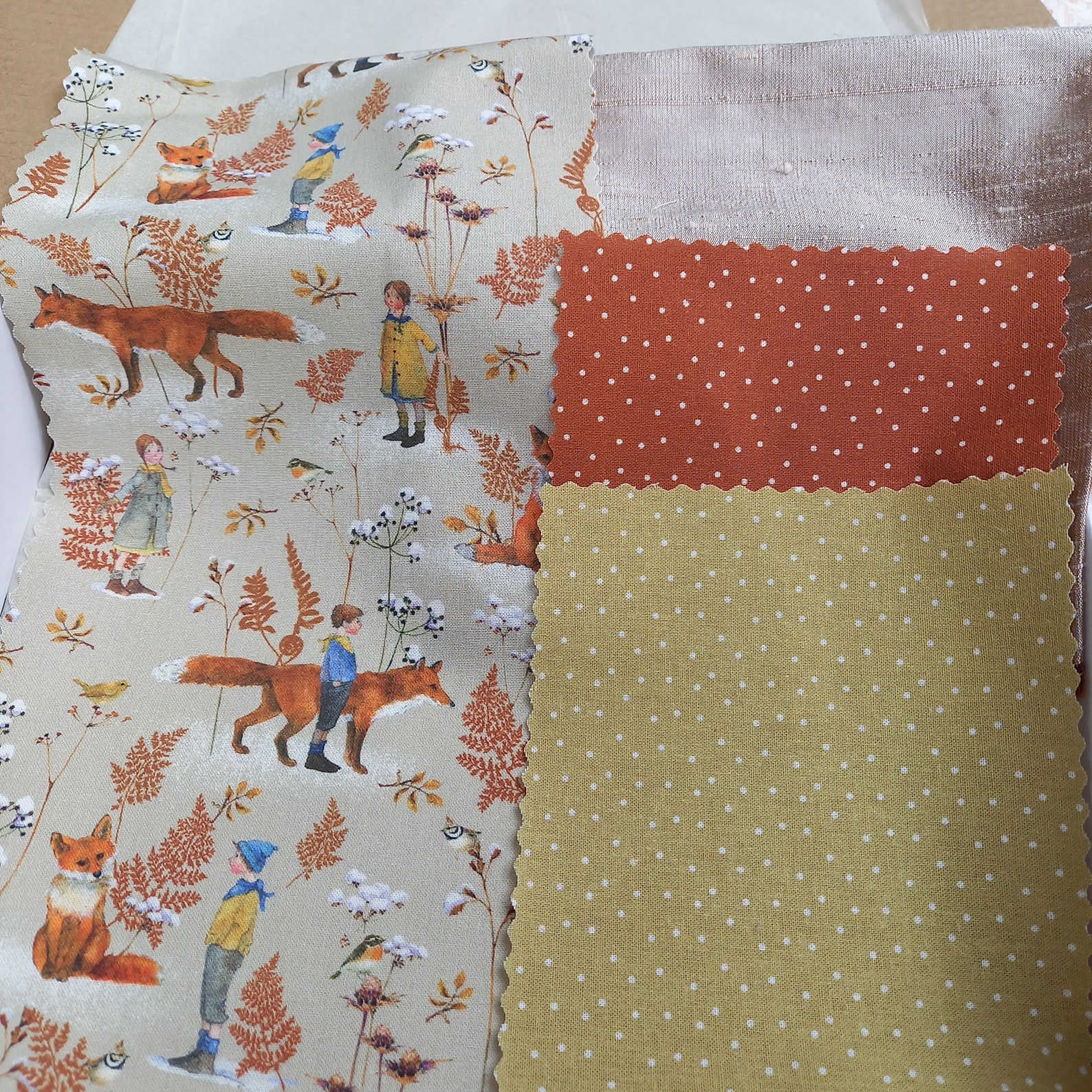 Bracken and Briar Autumn Slow Stitch Kit, Mixed Fabric Remnants and ...