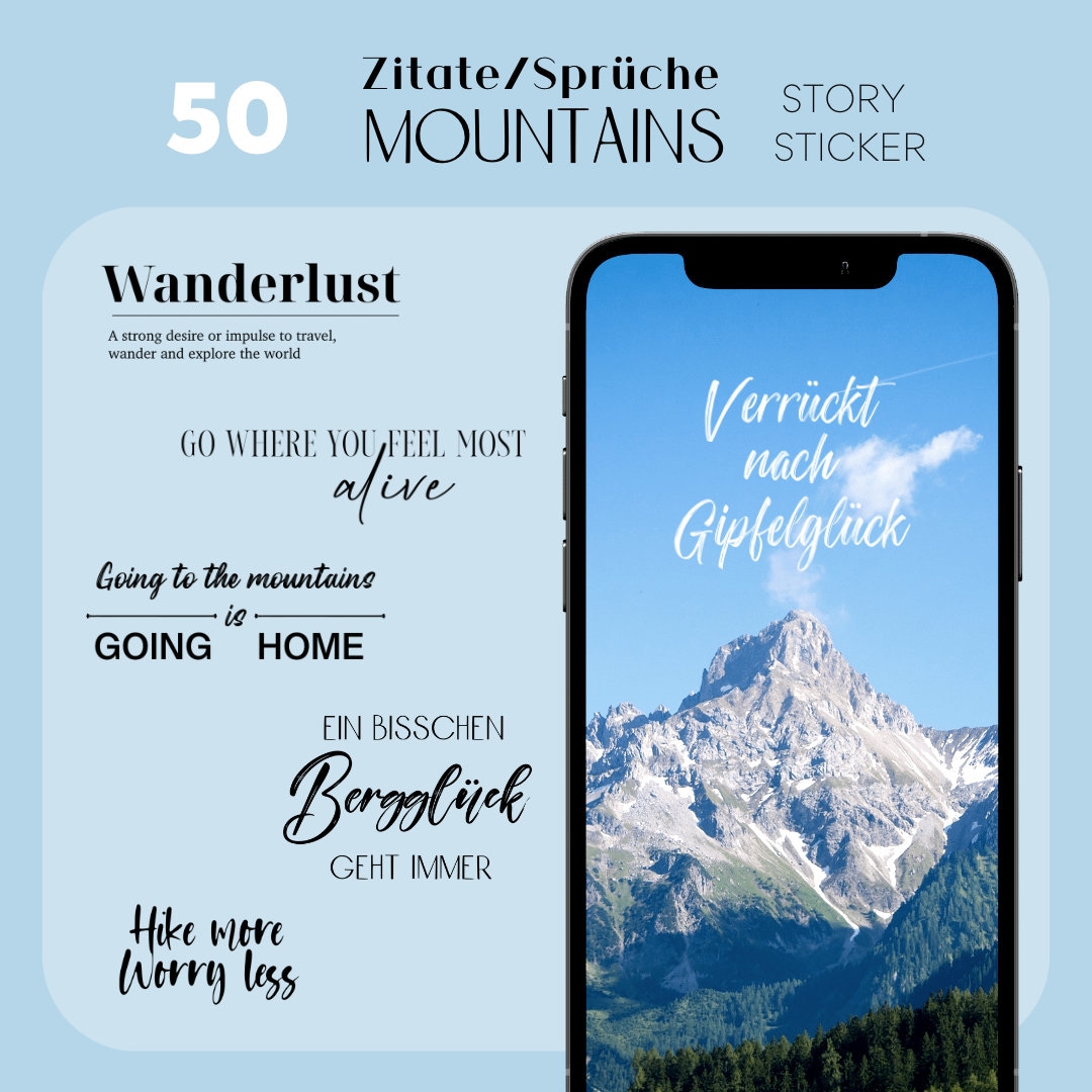50 Instagram Story Stickers Quotes Sayings Quotes Mountains Travel ...