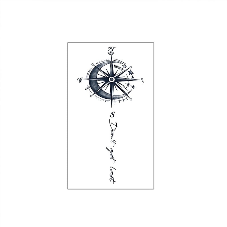 2pcs Compass Semi-permanent Tattoo | Half Sleeve Tattoo | Temporary ...
