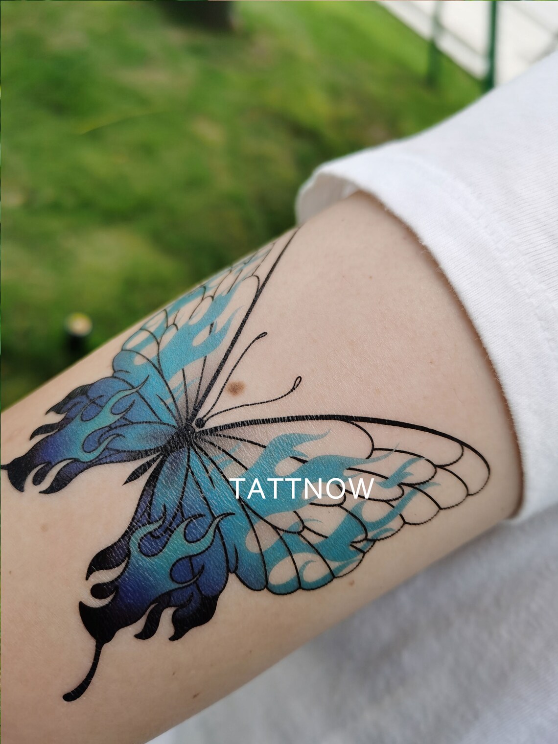 Blue Butterfly Temporary Tattoo Hand Temporary Tattoo set of Two ...