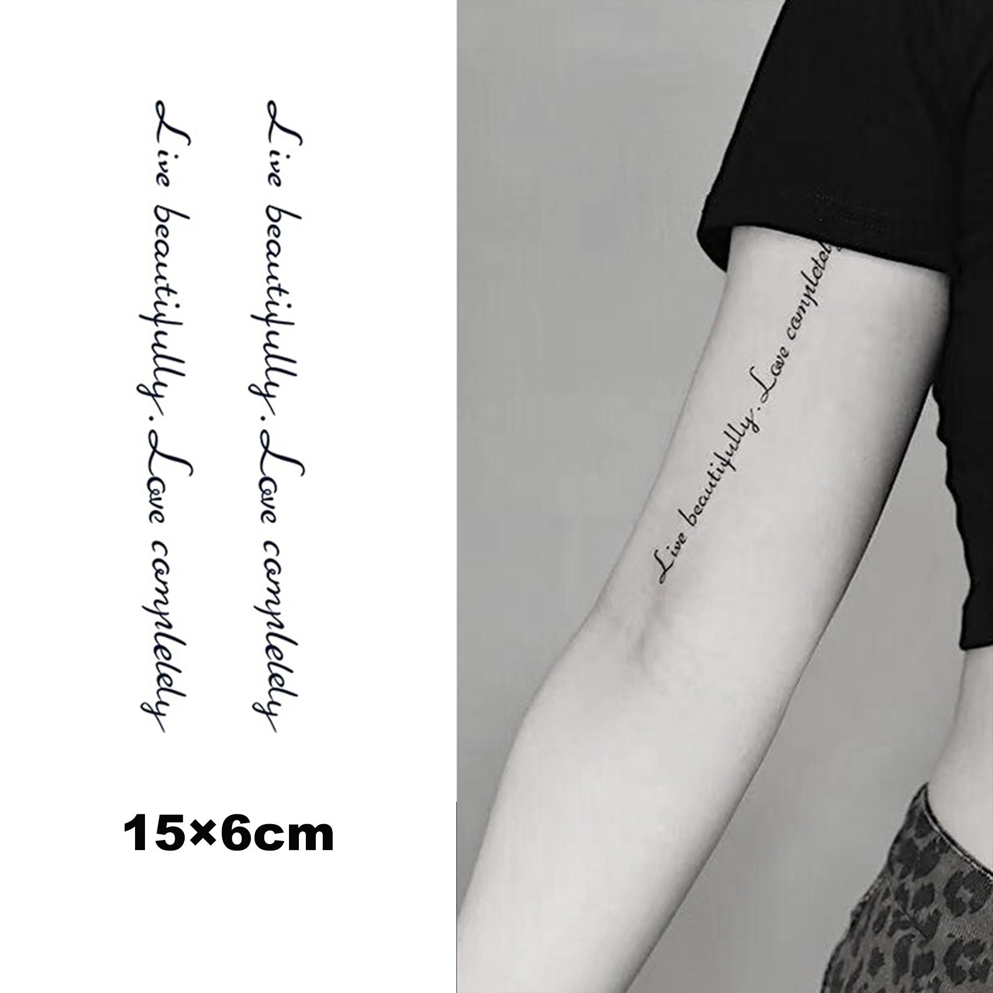 2pcs Text Arm Semi-permanent Tattoo | Hand Tattoo | Temporary Tattoo ...