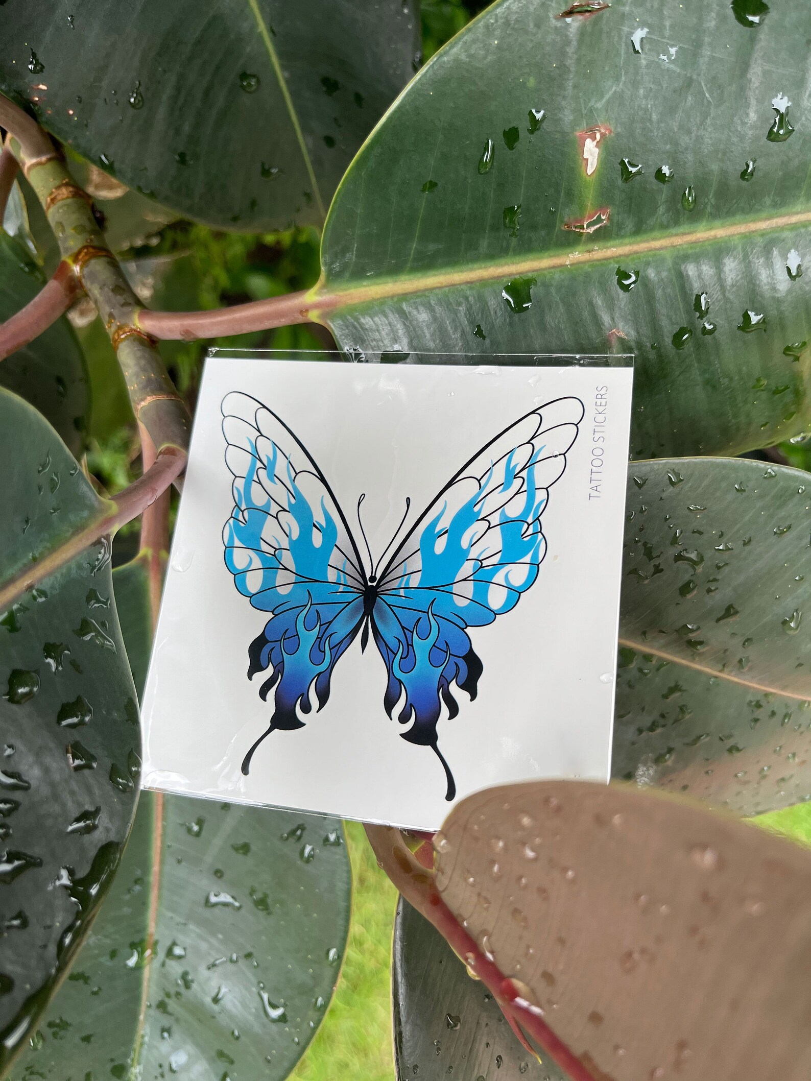 Blue Butterfly Temporary Tattoo Hand Temporary Tattoo set of Two ...