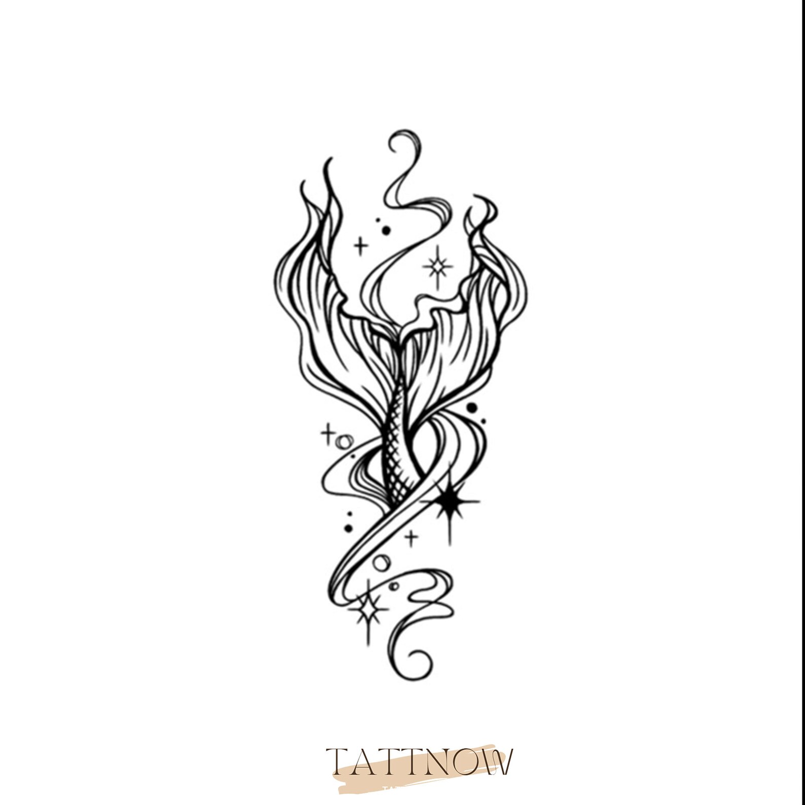 Mermaid Tail Semi-permanent Tattoo | Ocean Inkling | Temporary Tattoo ...