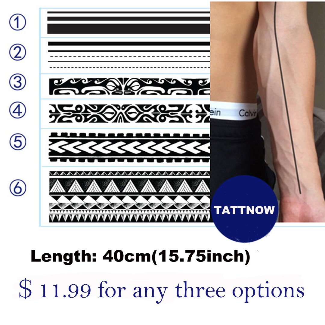 Straight Line Armband Semi-permanent Tattoo | Seam Line Tattoo ...