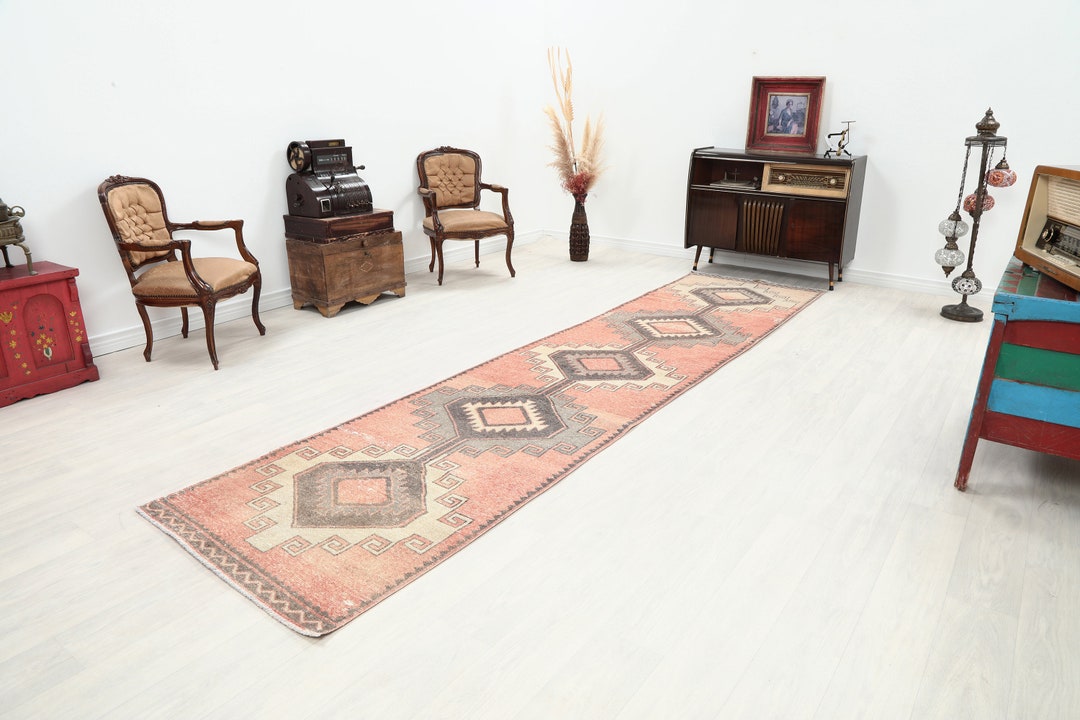 3x13 Runner Rug Oushak, Kitchen Runner Rug, Corridor Runner, Vintage ...