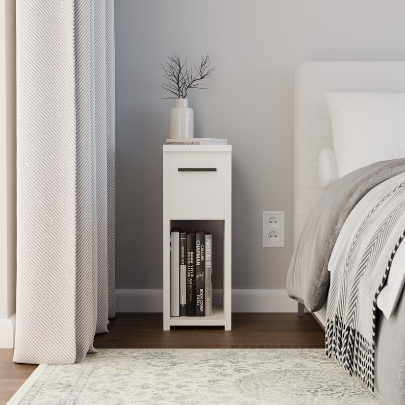 Bedside Tables, Narrow Bedside Table, Bedside Cabinet, Slim End Table ...