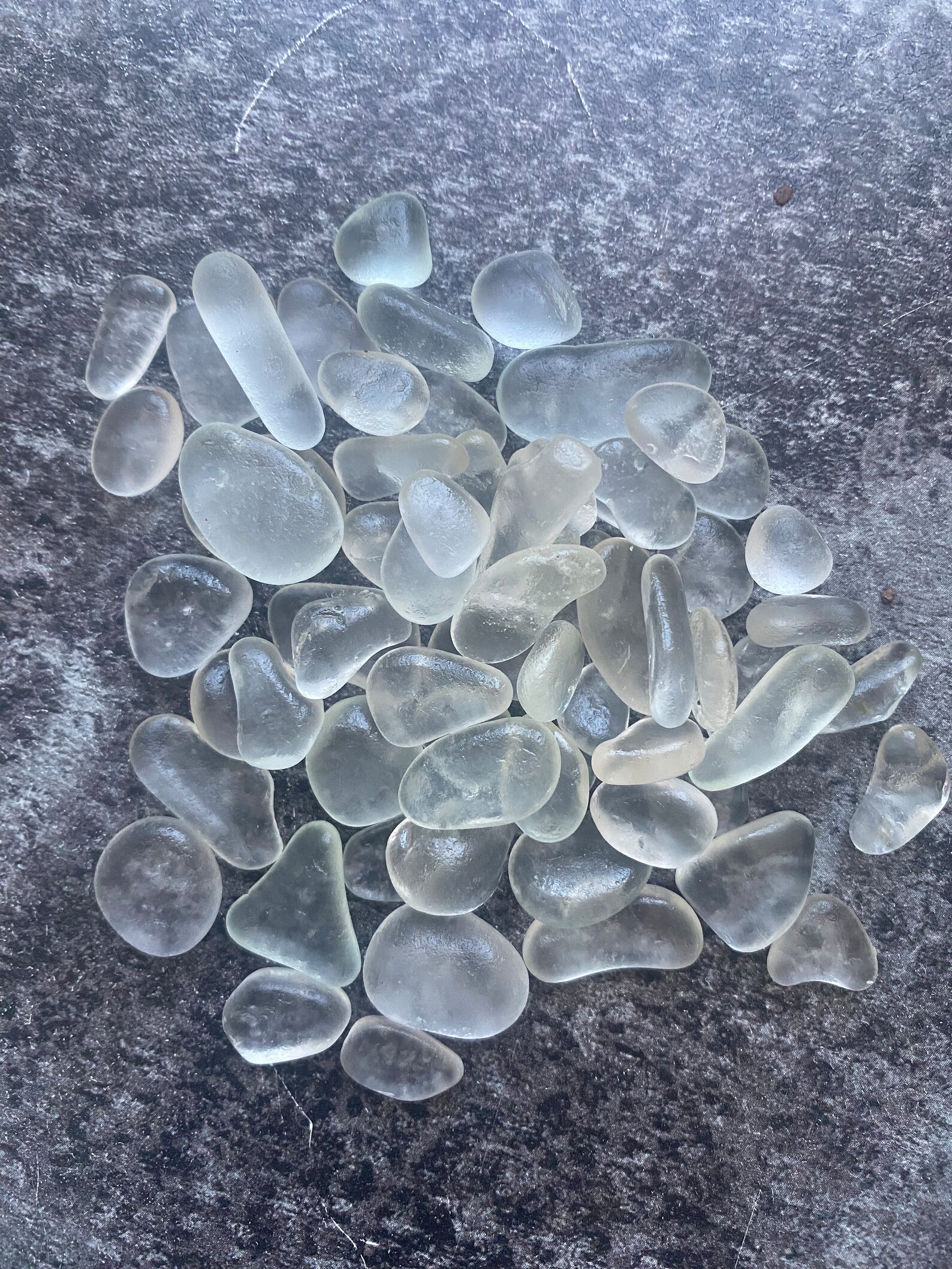 Sea Glass, Clear, 50 Plus Pieces, in a White Organza Bag. - Etsy