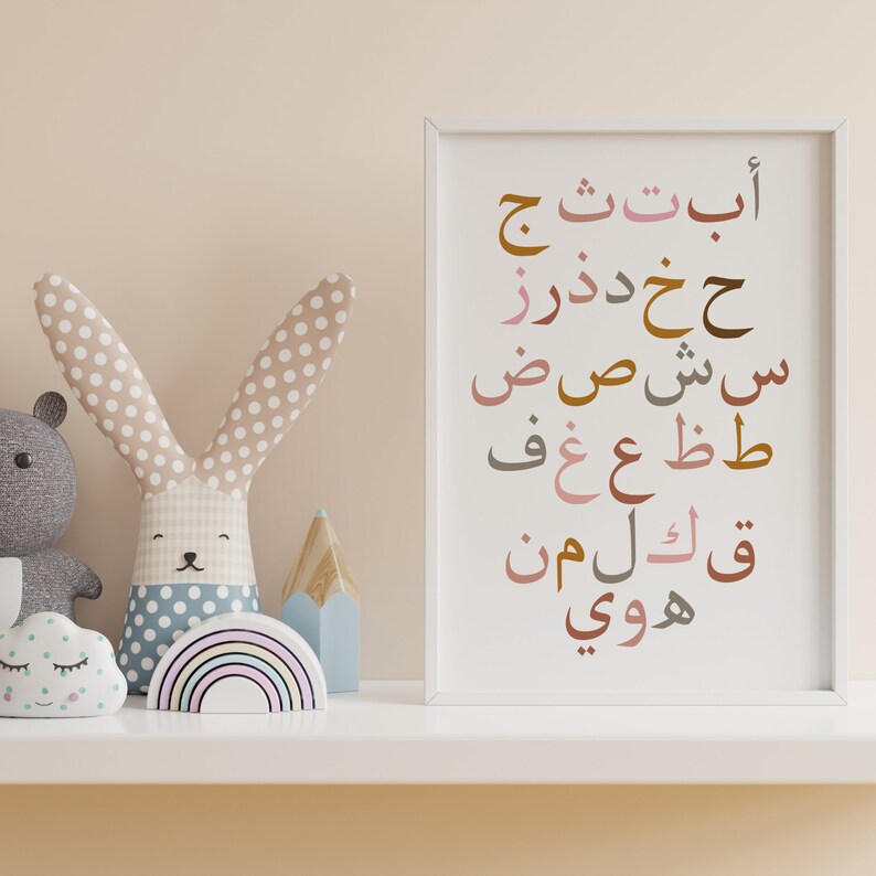 Arabic Alphabet Letters for Print Education and Home and Kids Room ...
