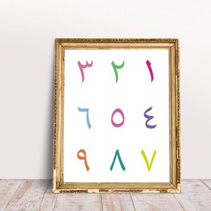 Arabic Numbers for Kids, Colorful Rainbow Numbers Homeschooling Nursery ...