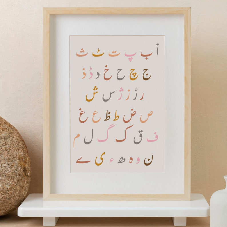 Urdu Alphabet | Urdu Letters Art for Print Education | Urdu Decoration ...
