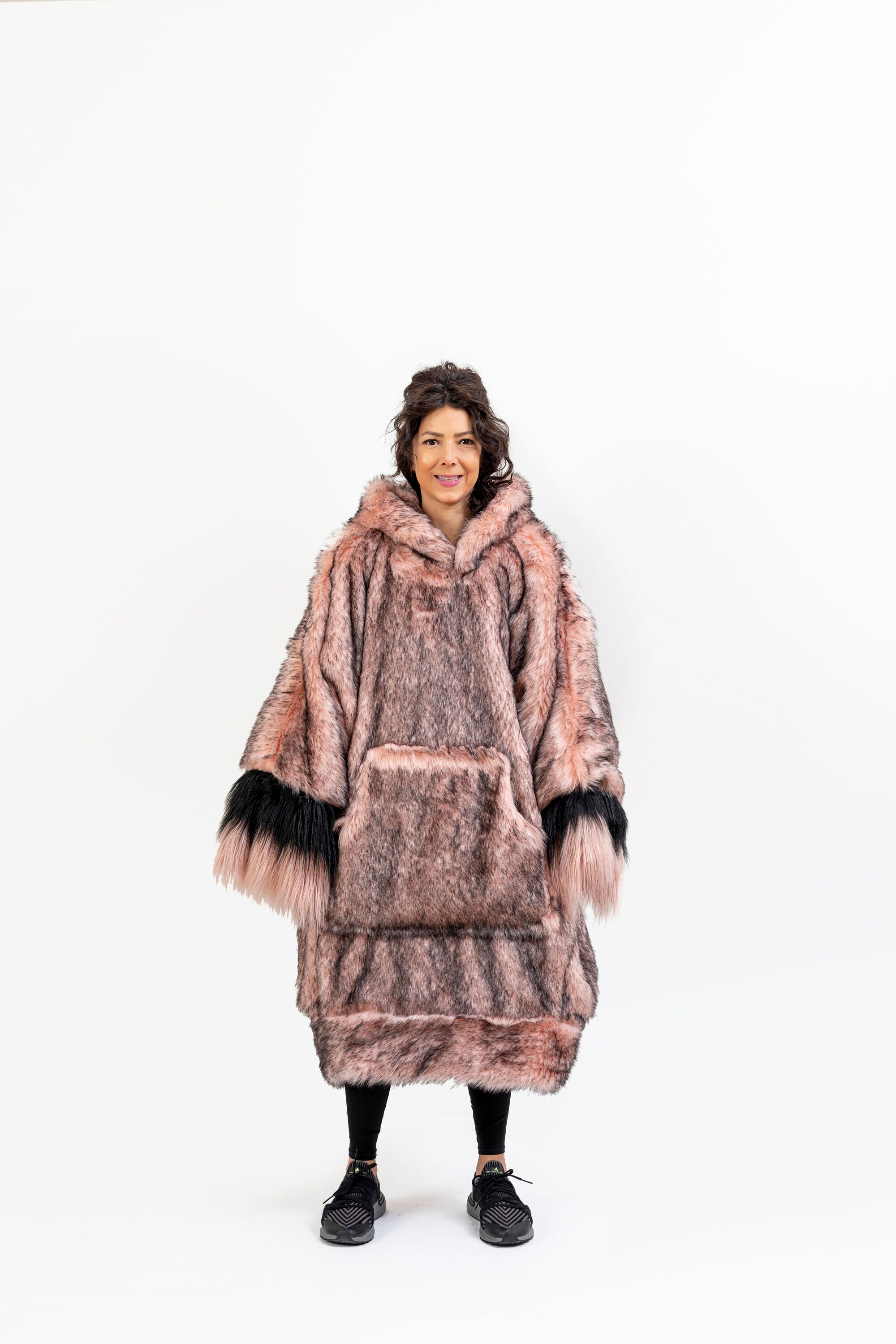Pink Hand Made Coat / Boho Poncho Her / Burning Man Costume / Inuit ...