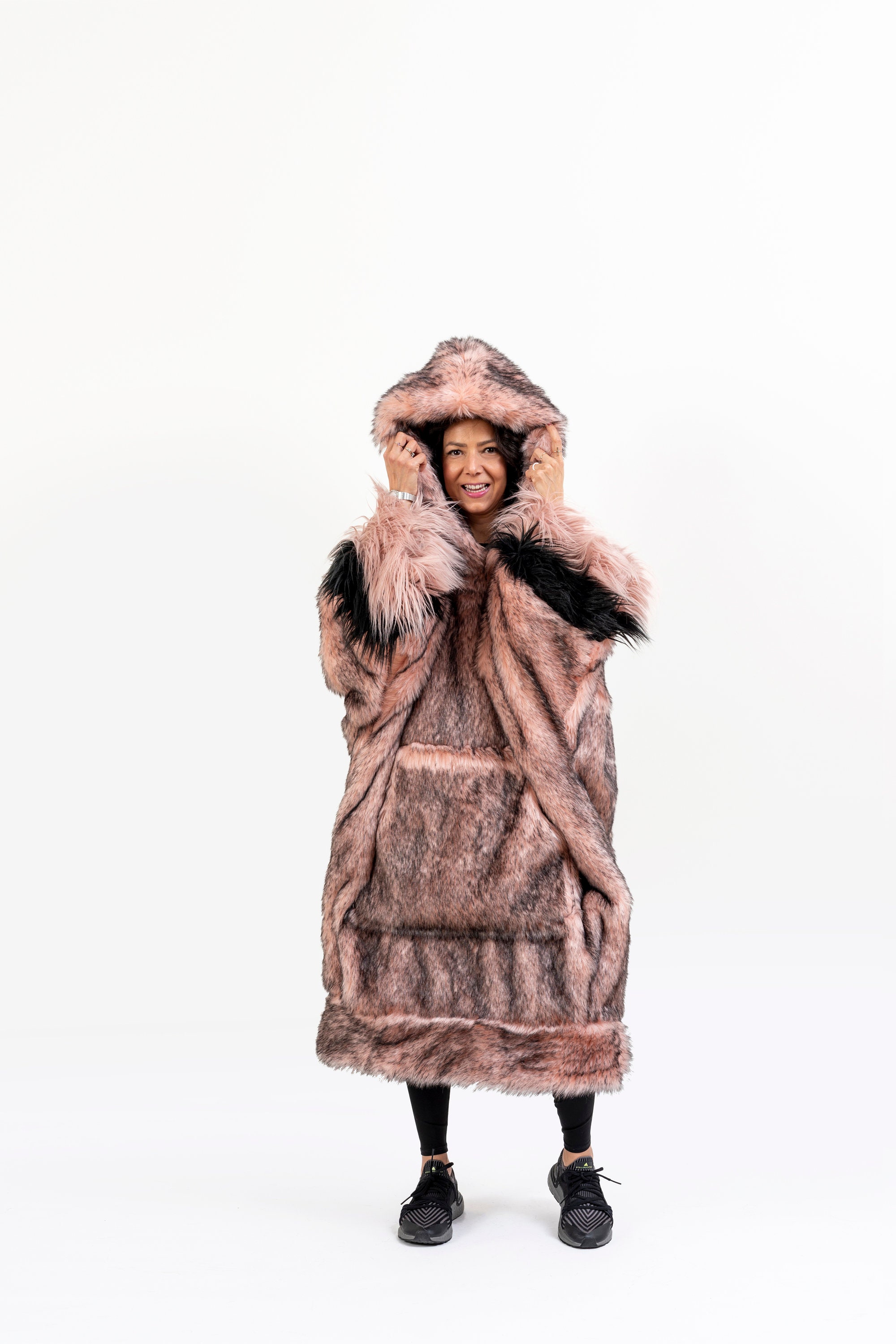 Pink Hand Made Coat / Boho Poncho Her / Burning Man Costume / Inuit ...