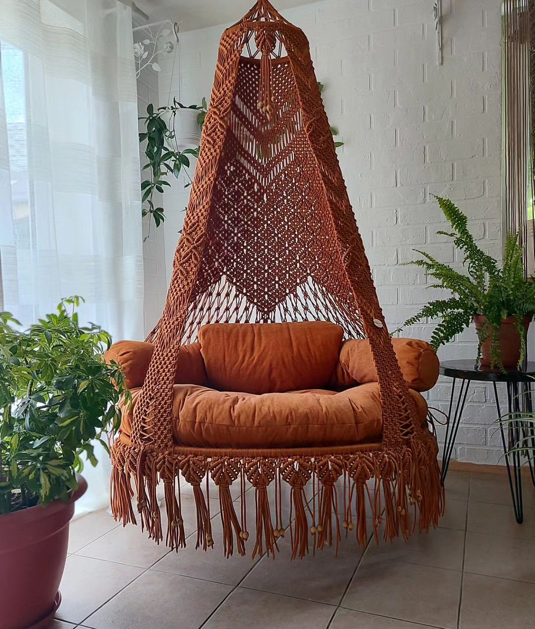 Luxury Macrame Swing, Macrame Round Swing, Macrame Swing Chair ...