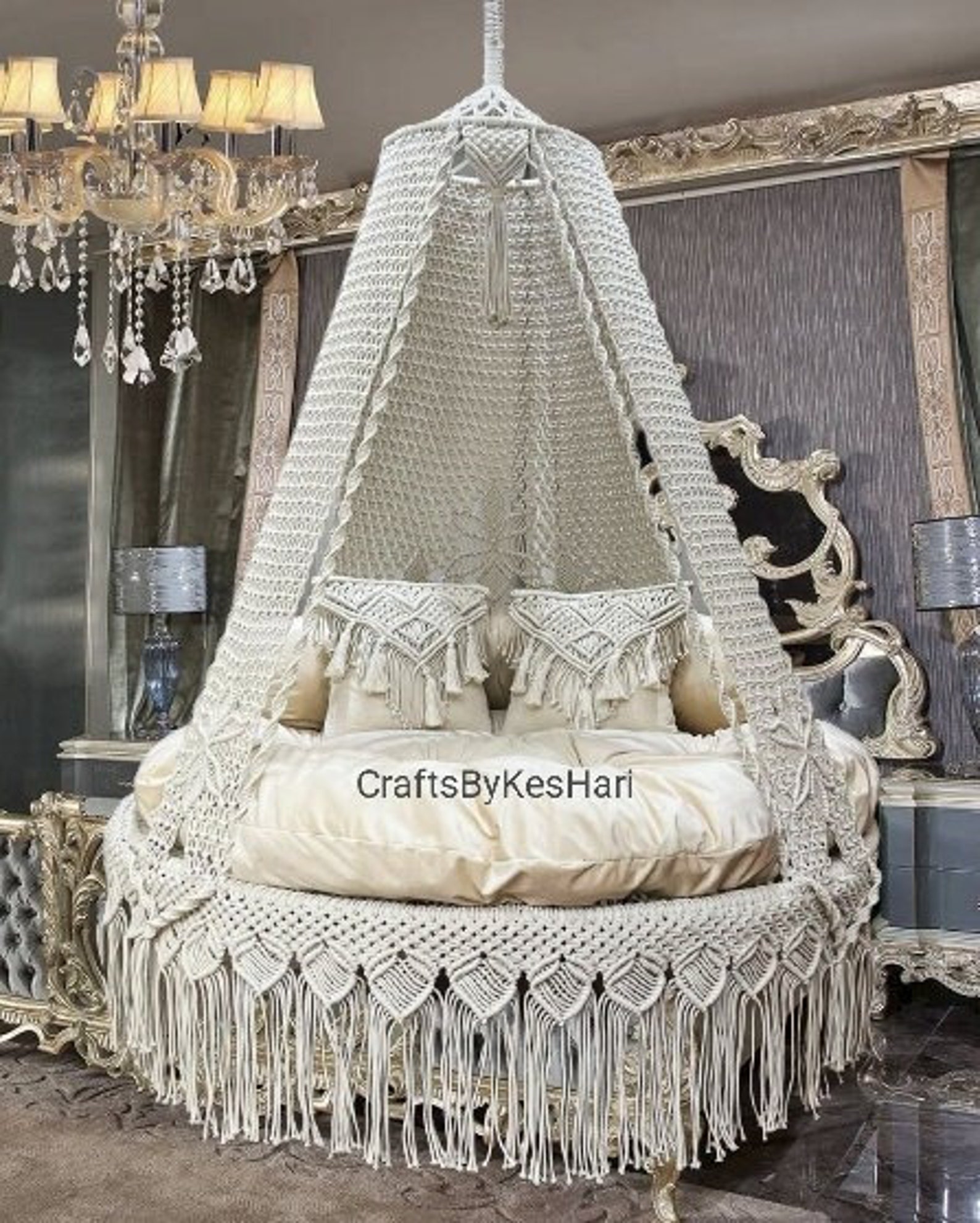 Macrame Swing Chair, Macrame Round Swing, Macrame Swing, Macrame ...