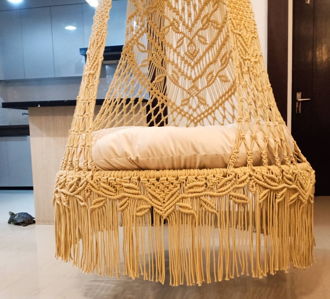 Handmade, Macrame Swing Chair, Macrame Round Swing, Macrame Swing ...