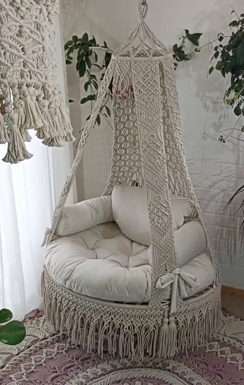 Macrame Swing Chair, Macrame Round Swing, Macrame Swing Chair, Macrame ...