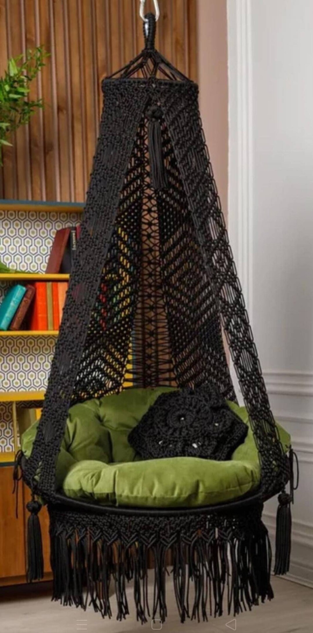 Macrame Swing, Macrame Round Swing, Macrame Swing Chair, Macrame ...