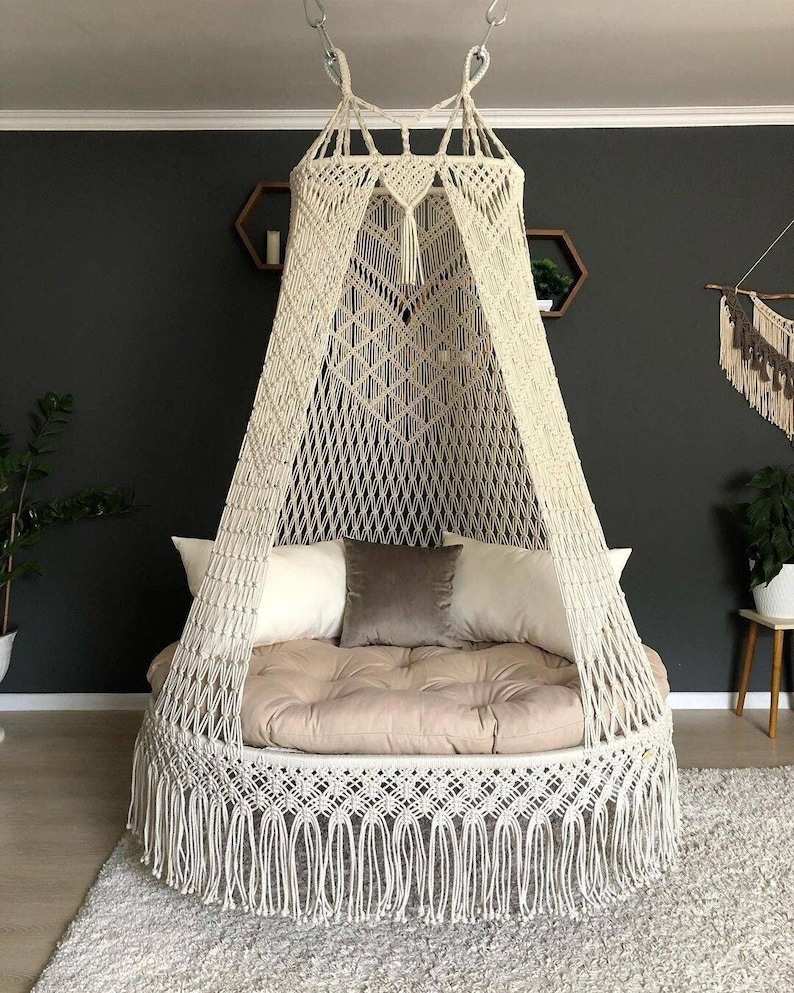 Double Seat Macrame Swing 60 Inch 150 CM Chair Macrame - Etsy