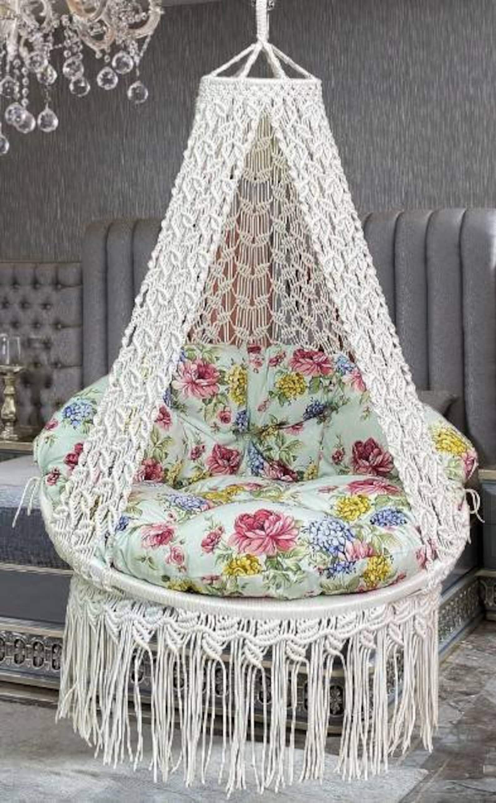 Macrame Swing, Boho Macrame Swing, Macrame Hammock, Boho, Hanging Chair ...