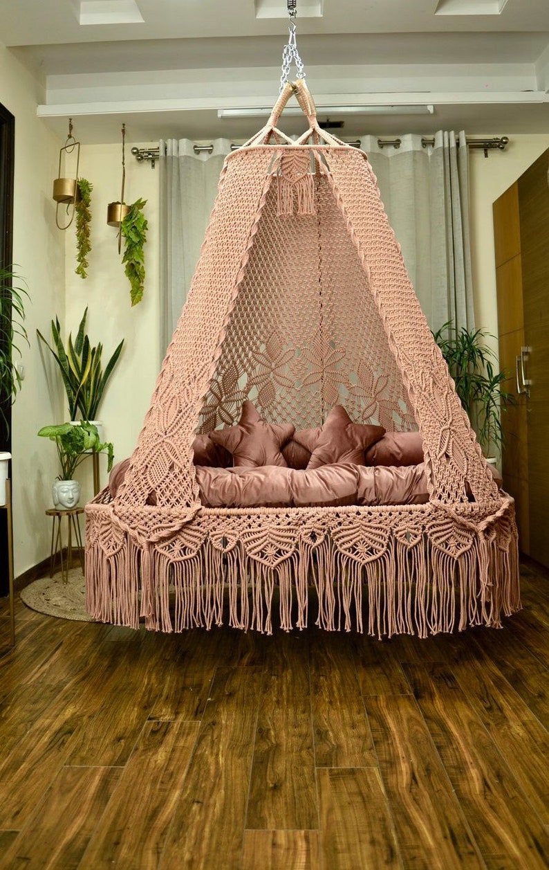 Macrame Double Seat Swing, Macrame Swing Chair, Macrame Bed, Hammock ...