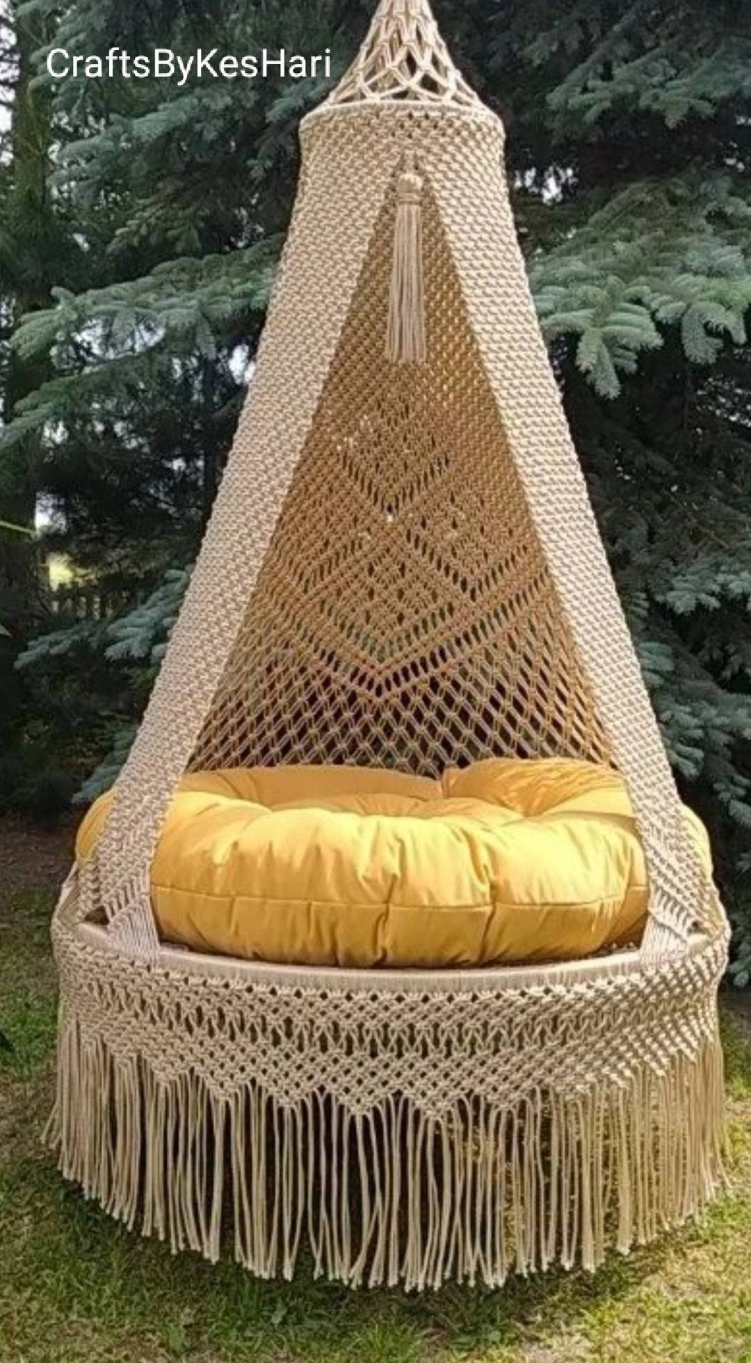 Macrame Swing Chair, Macrame Round Swing, Relax Swing, Macrame Handmade ...