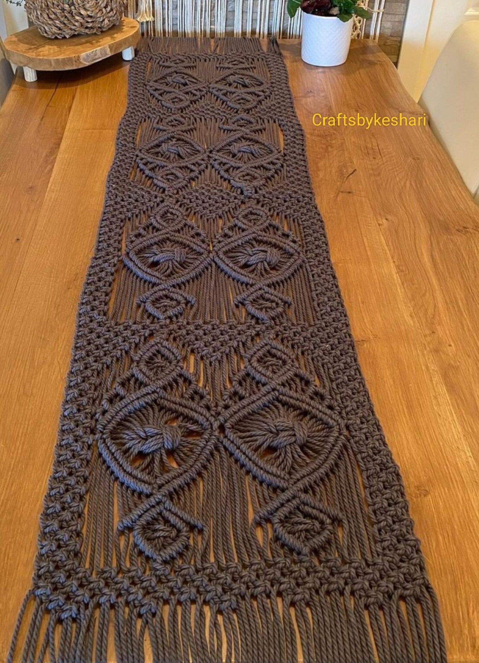 Macrame Table Runner, Macrame Dining Table Runner, Boho Home Decor, Bed ...