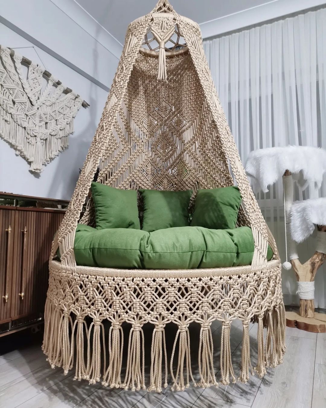 Macrame Swing Chair, Macrame Round Swing, Macrame Swing, Macrame ...