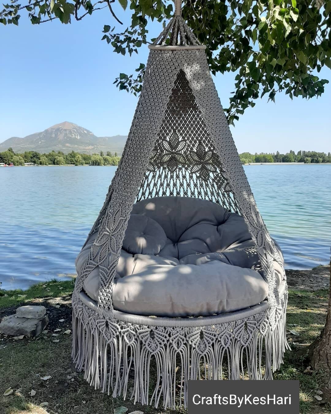 Swing, Macrame Swing, Macrame Swing Chair, Round Swing Chair, Macrame ...